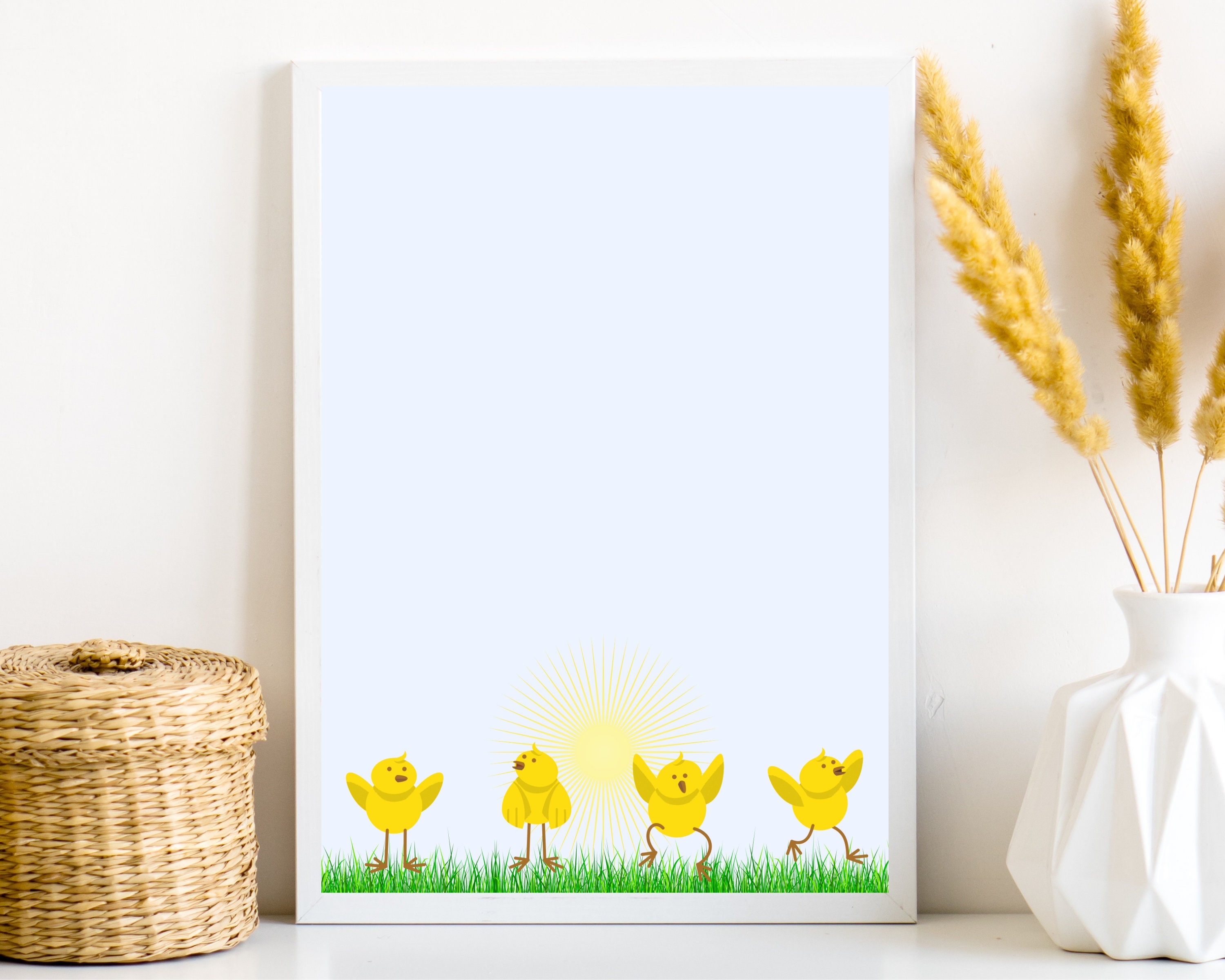 Spring Ducks for Kids Bedroom, Baby Chick Cartoon for Kids, Happy Ducks ...