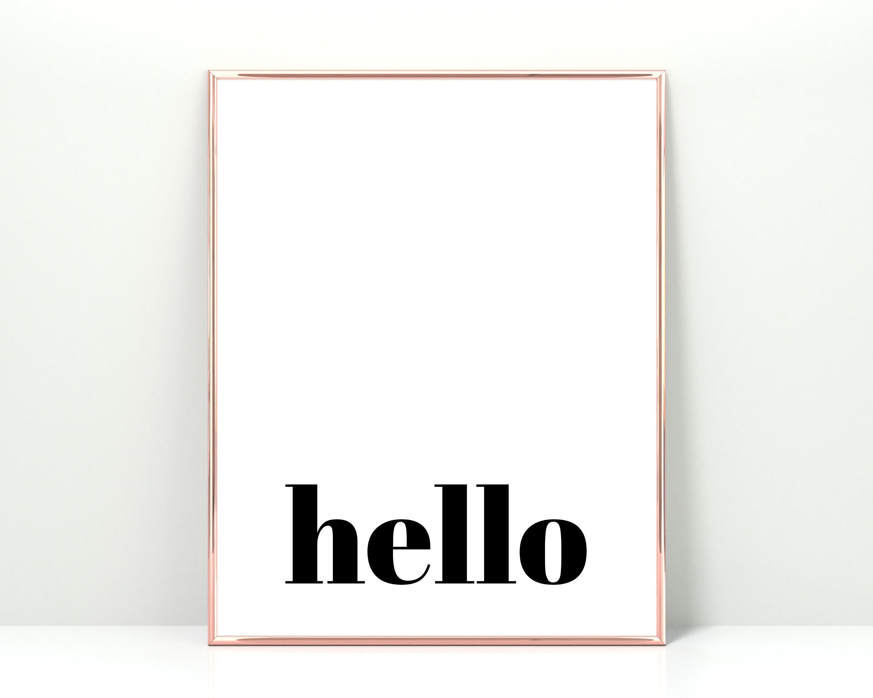 Hello Print, Hello Poster, Hi Poster, Minimal Wall Decor, Black ...