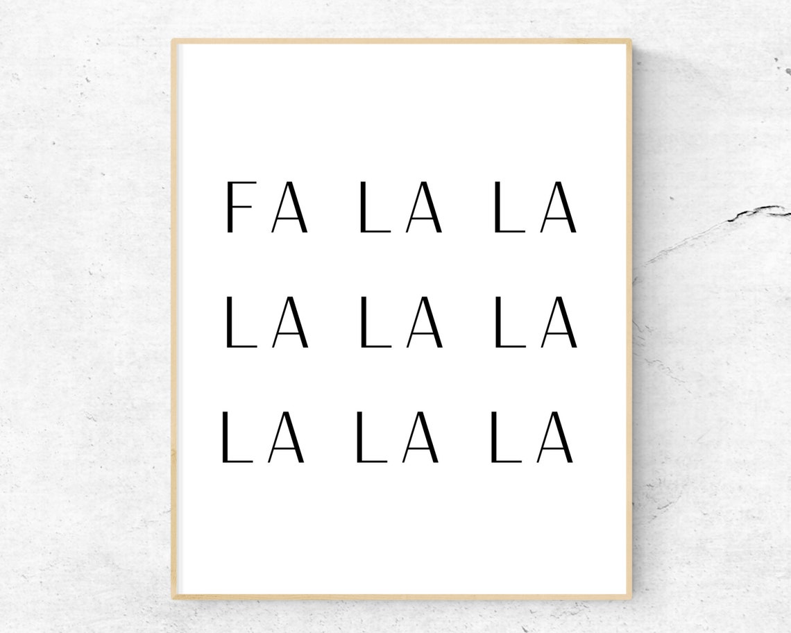 Fa La La La La Printable, Christmas Song Printable, Christmas Song Wall ...