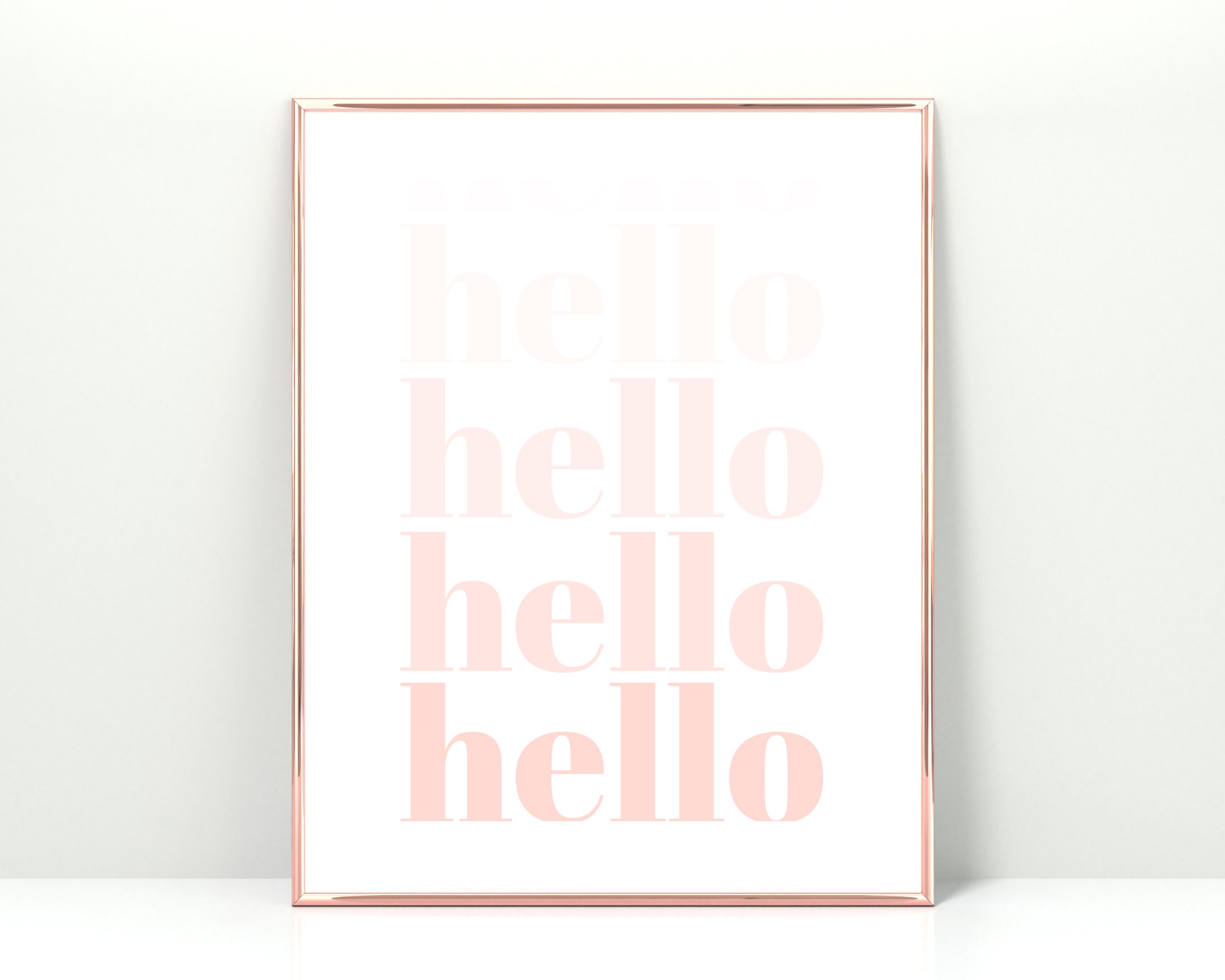 Hello Wall Art, Hello Printable, Pink Hello Sign, Abstract Hello Poster ...