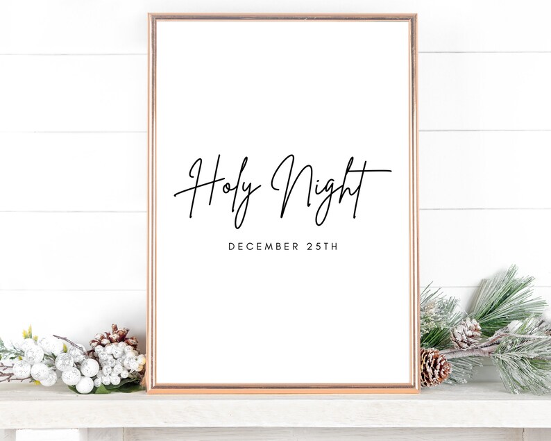 Holy Night Printable Holy Night Christmas Decorations - Etsy