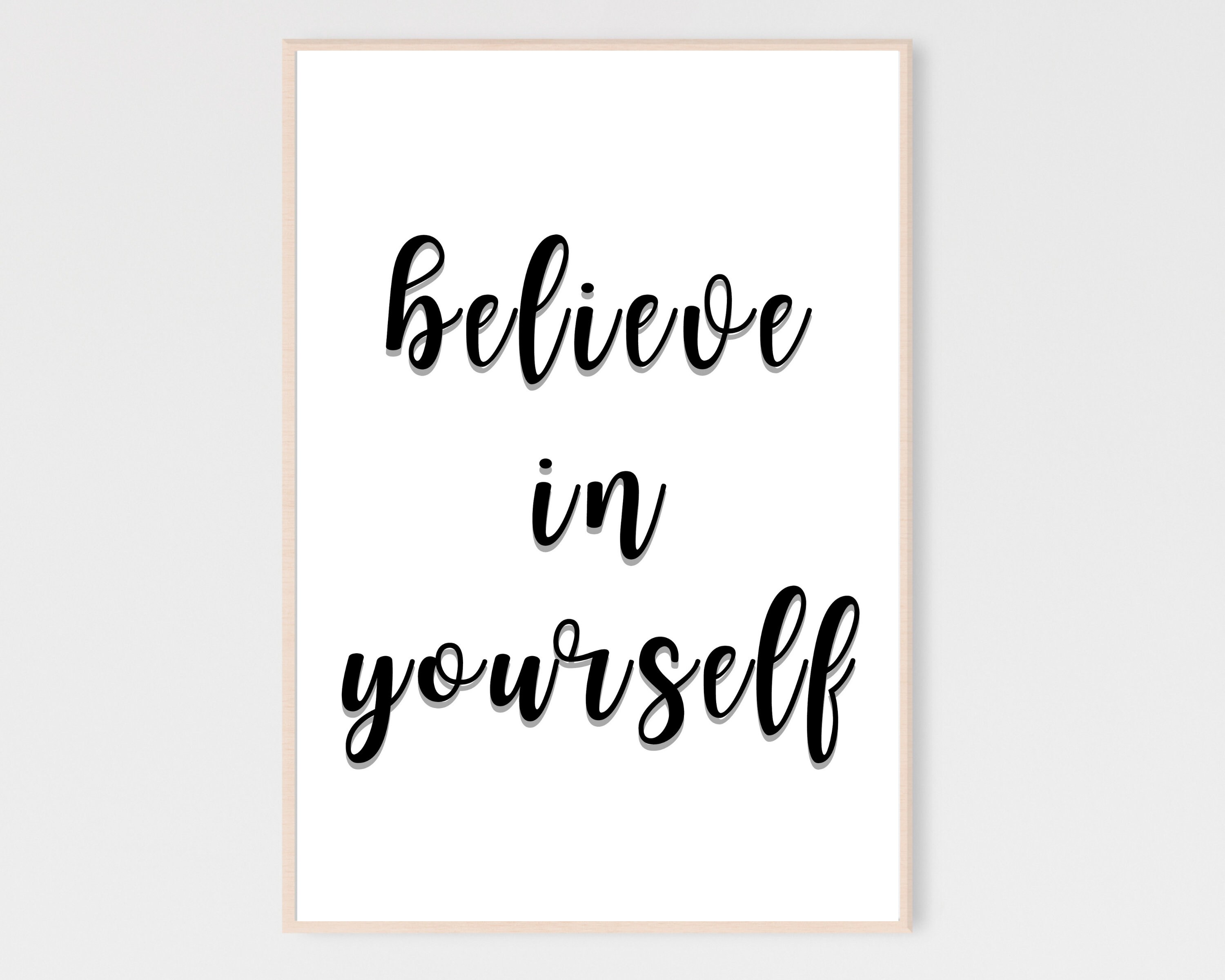 Printable Typography Believe in Yourself Print - Etsy Israel