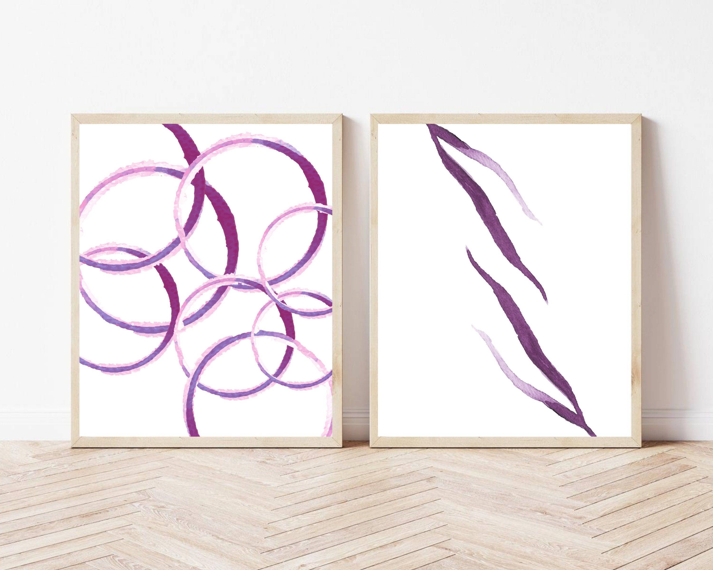Set of 3 Printables Purple Abstract Wall Prints Abstract - Etsy