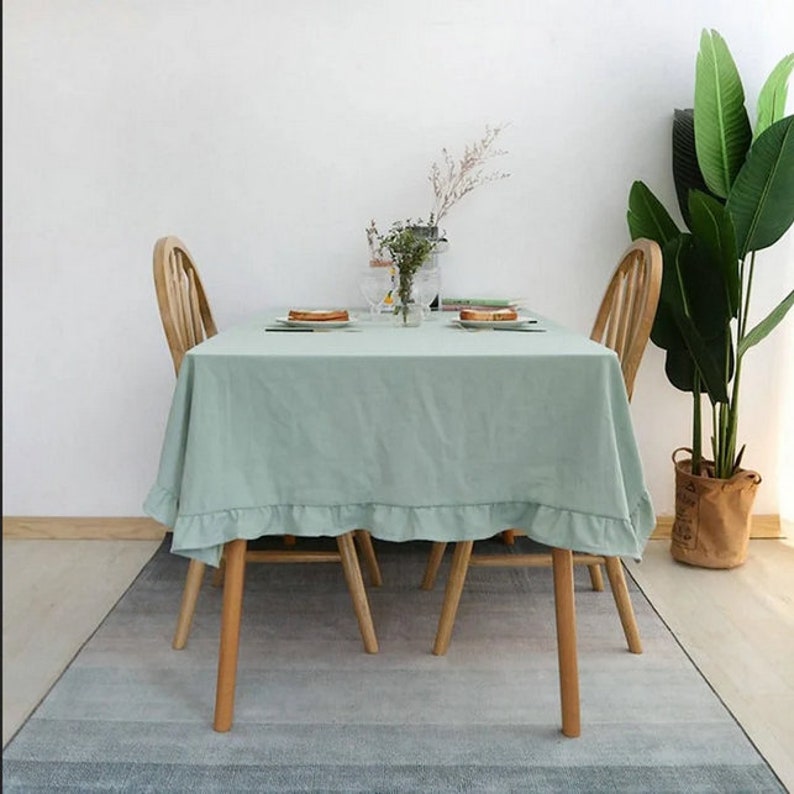 Ruffle Table Cover Rectangular Tablecloth Various Colors Available ...