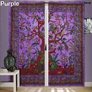 Tree of Life Curtains 100%natural Cotton Bohemian Curtains Drapes Door ...