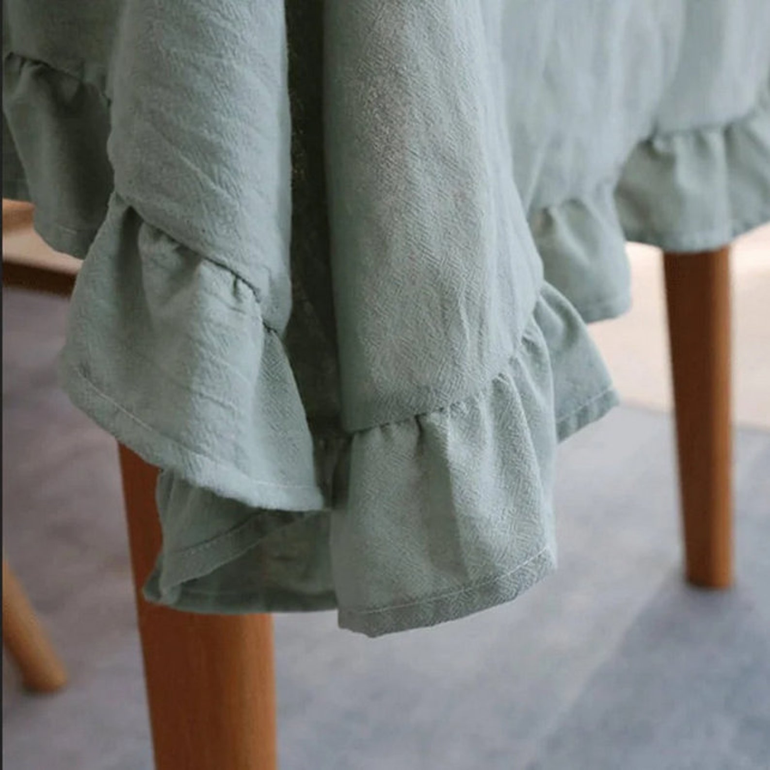 Ruffle Table Cover Rectangular Tablecloth Various Colors Available ...
