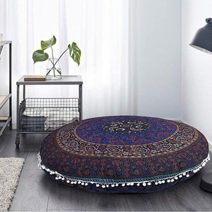 Round Meditation Pillow Boho Floor Cushions - Etsy