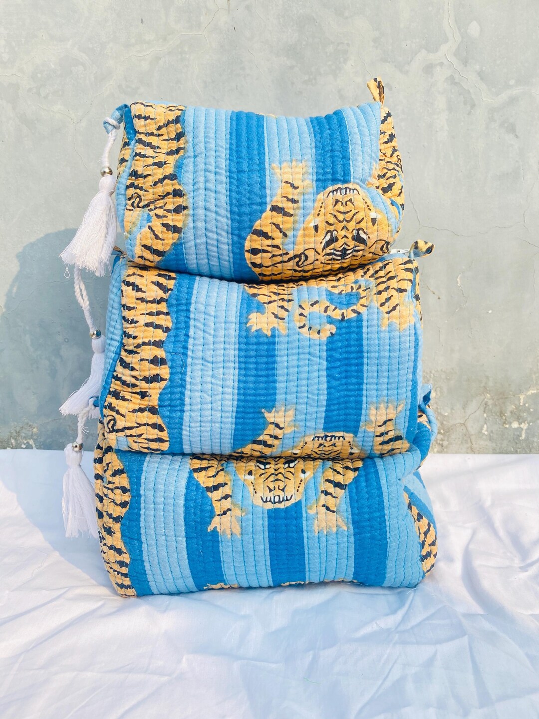 Tiger Print Set OF 3pcs Toiletry Bags Women Makeup Kit Cosmetic Bags ...