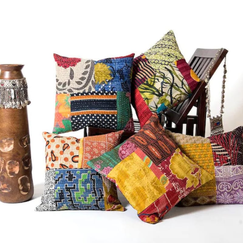 50x50 Cushion Covers Kantha - Etsy