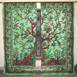 Tree of Life Curtains 100%natural Cotton Bohemian Curtains Drapes Door ...