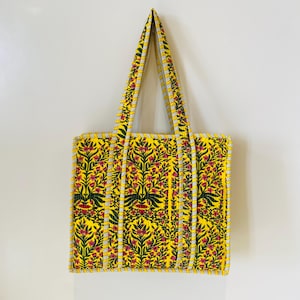 Handmade Tote Bag, Indian Making Quilted Tote Bags, Eco Friendly Boho ...