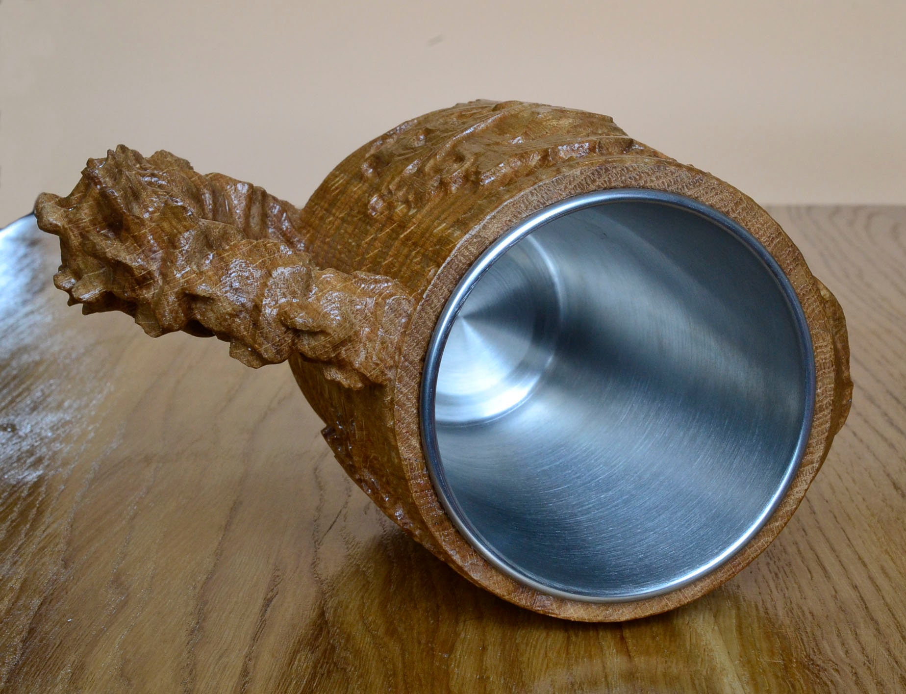 Wooden Tankard, Necromancer Skull Mug, Gift for Men, Wood Mug 17oz - Etsy