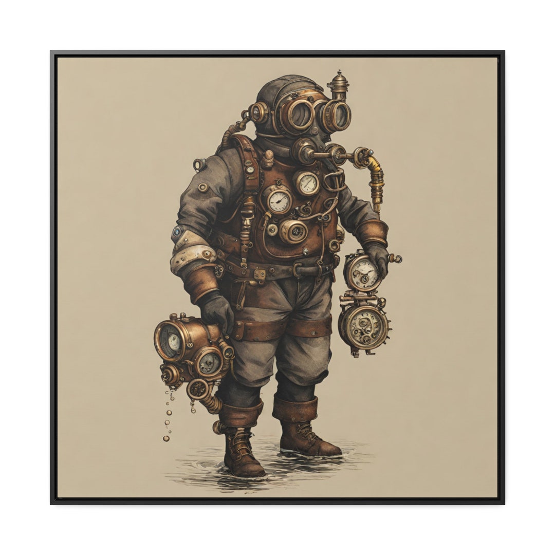 Steampunk Scuba Diver 2 Gallery Canvas Wraps, Square Frame - Etsy