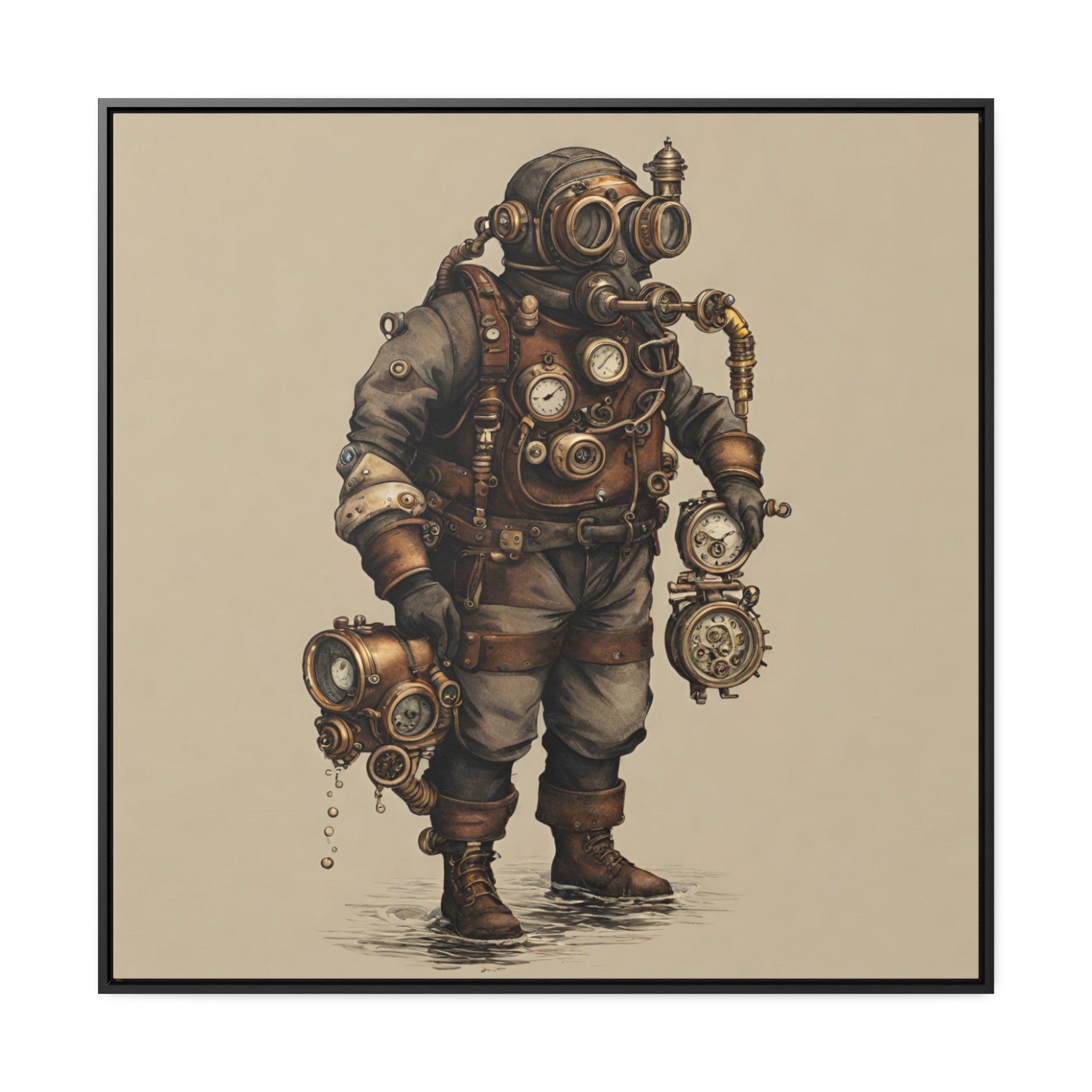 Steampunk Scuba Diver 2 Gallery Canvas Wraps, Square Frame - Etsy