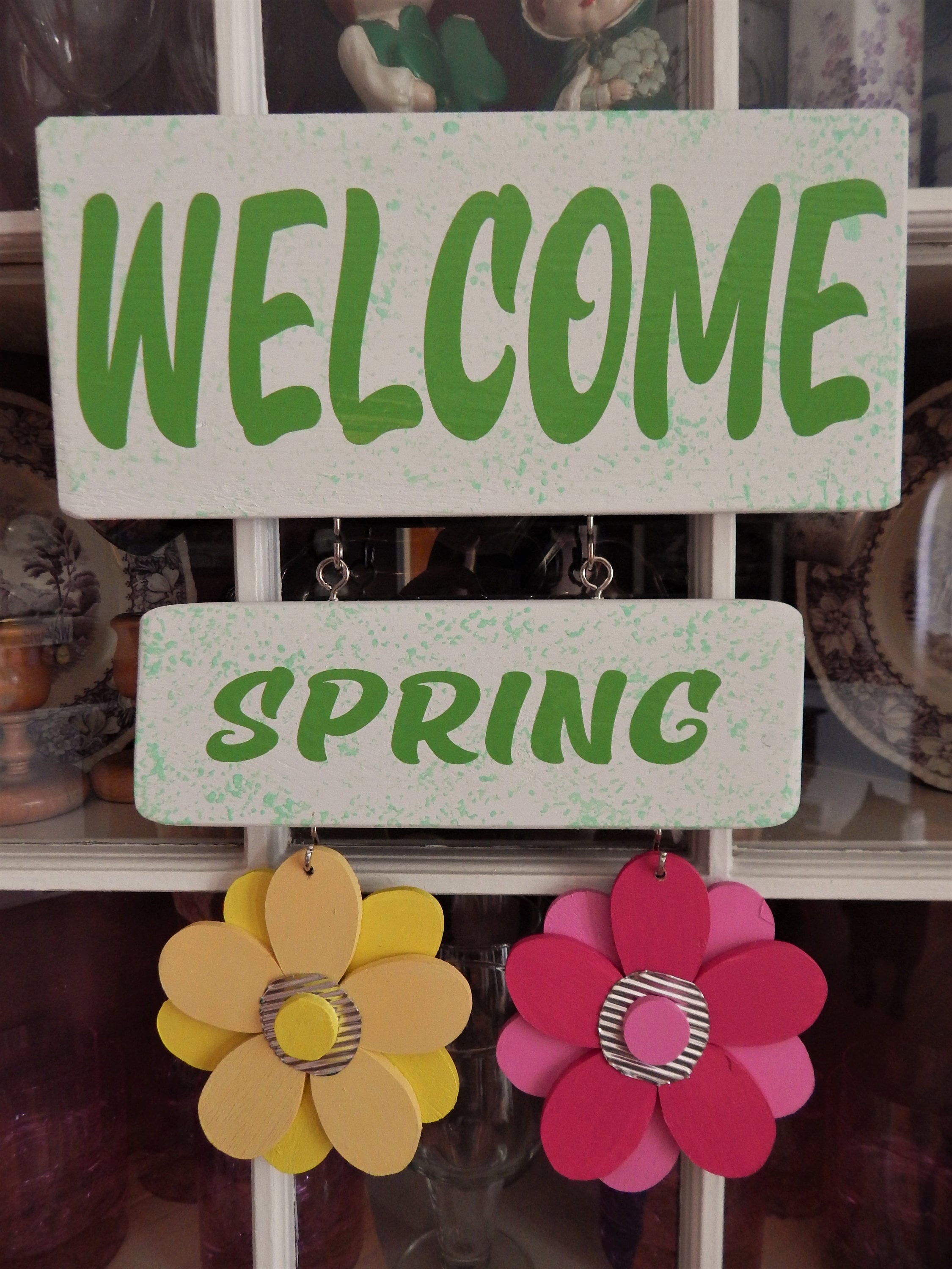 Spring Flowers Welcome Sign | Etsy