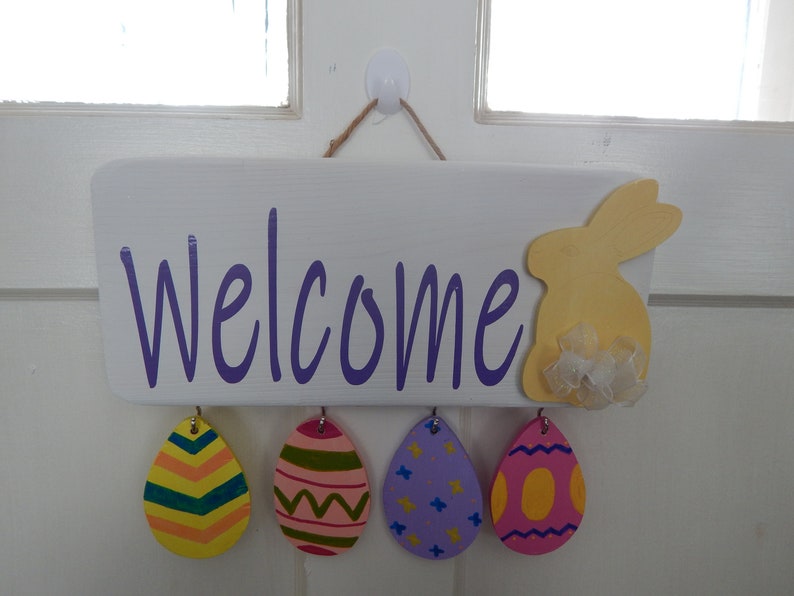 Wooden Easter Welcome Sign - Etsy