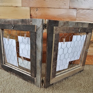 Multi Photo Rustic Wooden Chicken Wire Double Picture Frame - Etsy