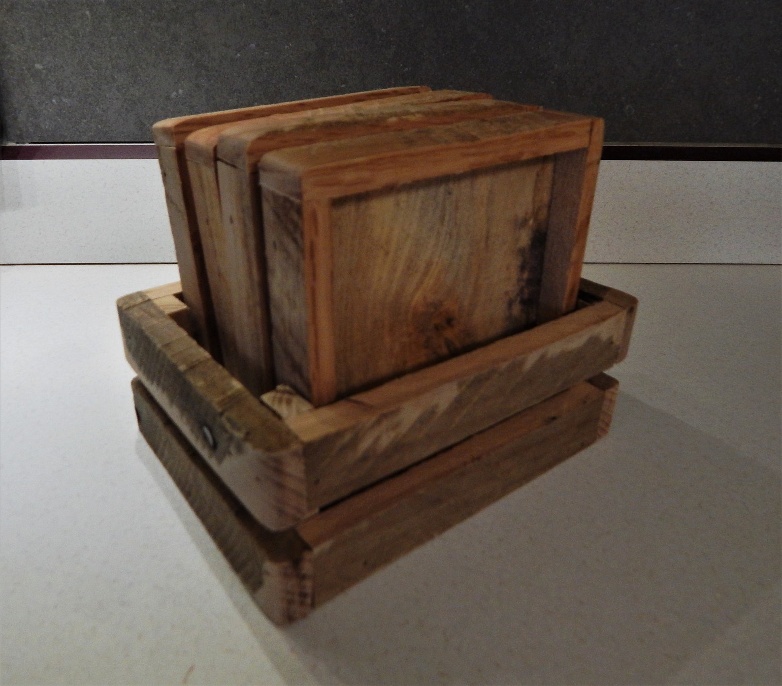 Reclaimed Rustic Wooden Coaster Set - Etsy