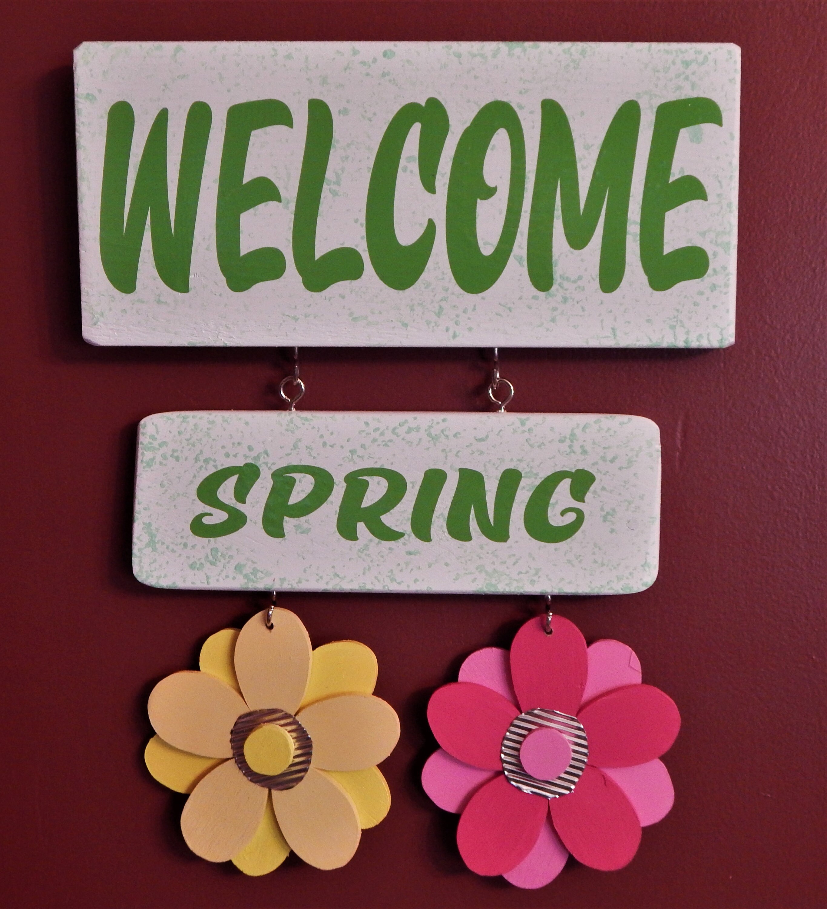 Spring Flowers Welcome Sign | Etsy