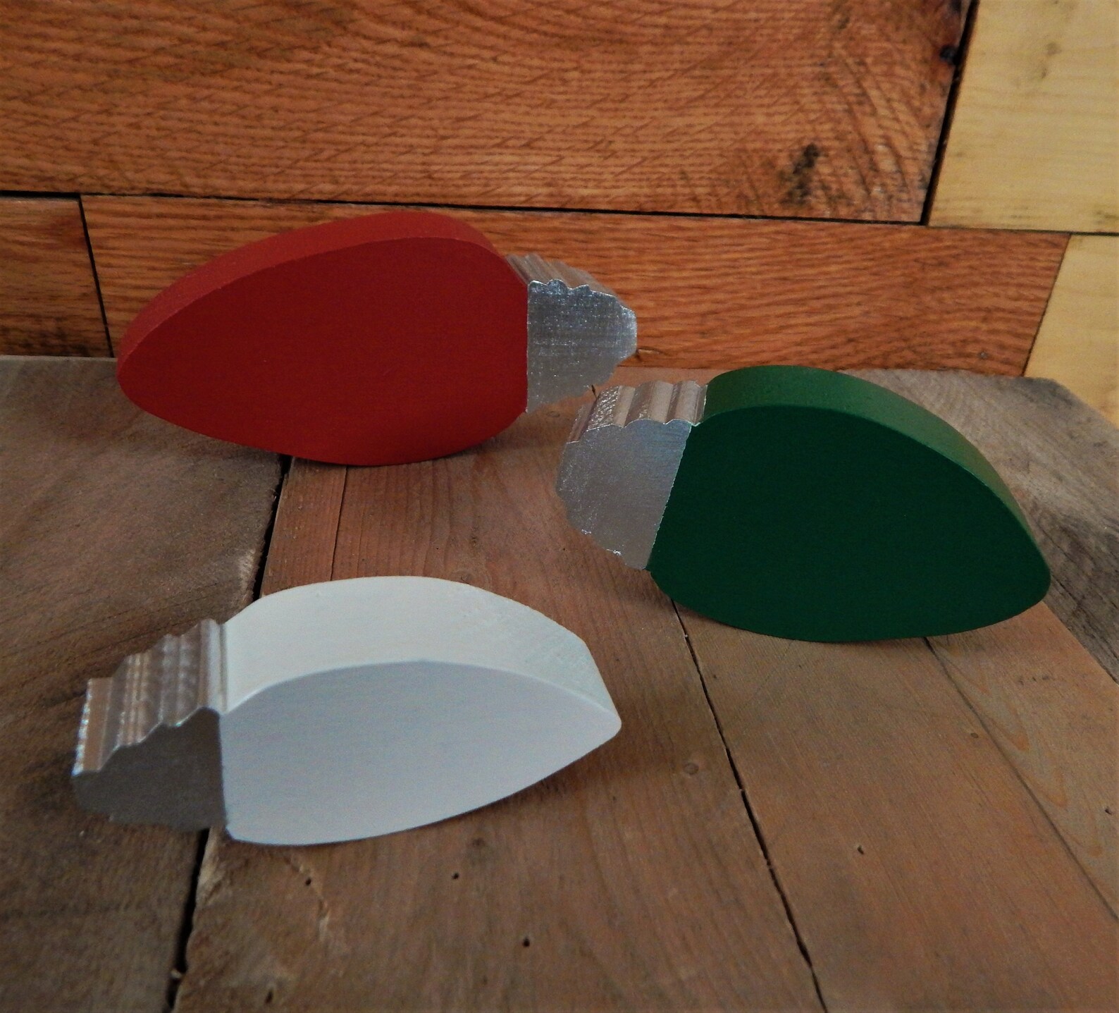 Wooden Christmas Light Bulb Shelf Sitters - Set of 3 - Etsy