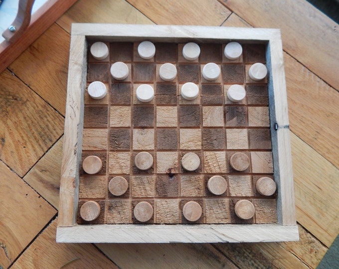 Rustic Reclaimed Wooden Coffee Table Checker Board Tray - Etsy