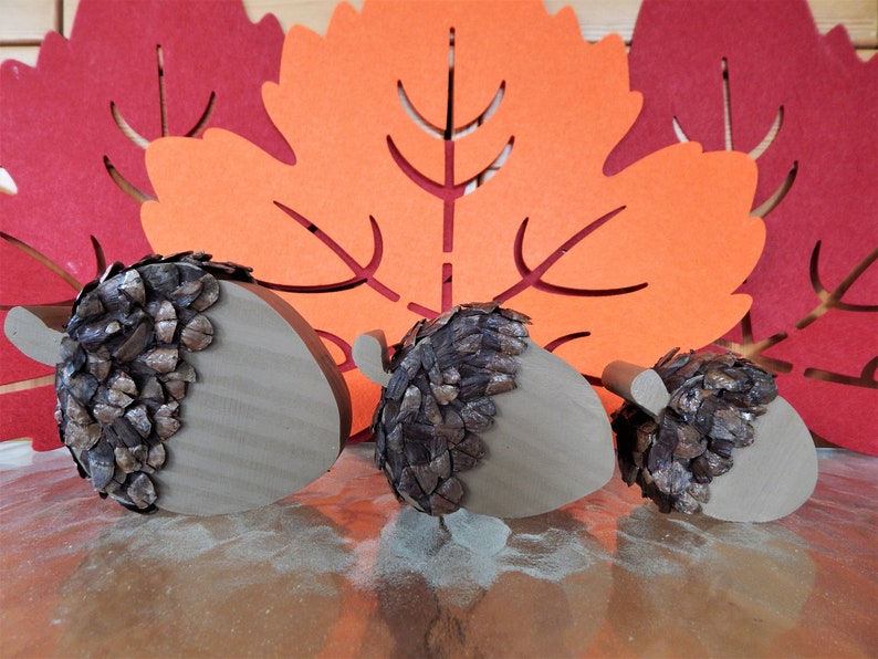 Fall Acorn Shelf Sitters - Set of 3 - Etsy