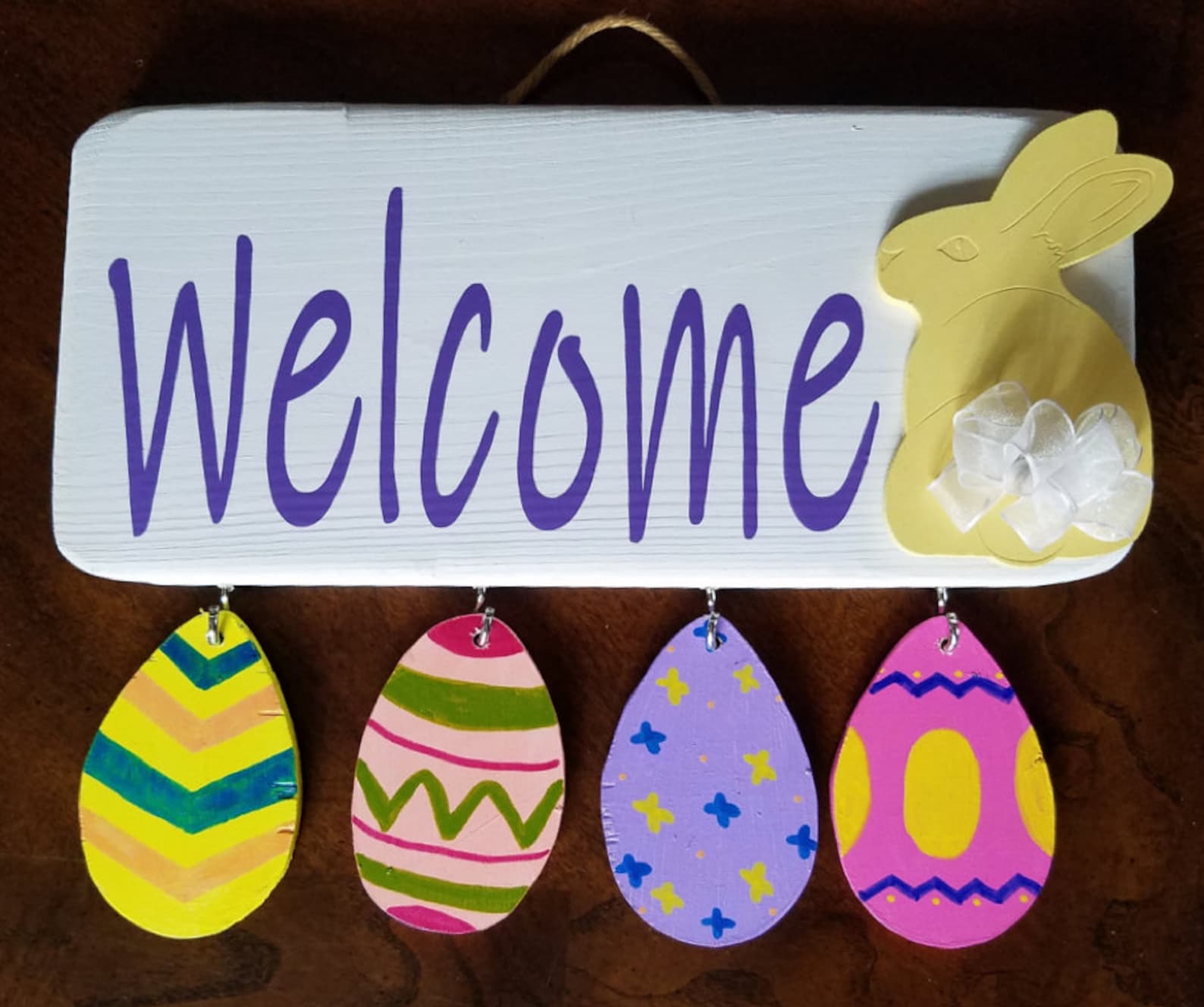 Wooden Easter Welcome Sign - Etsy