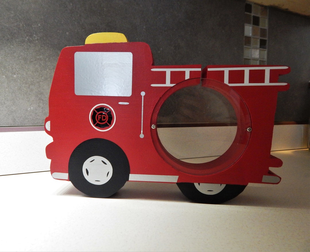 Firetruck Coin Bank - Etsy