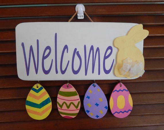 Wooden Easter Welcome Sign | Etsy