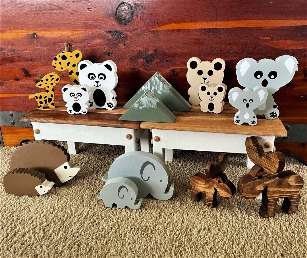 Wooden Animals/wildlife Shelf Sitters - Etsy