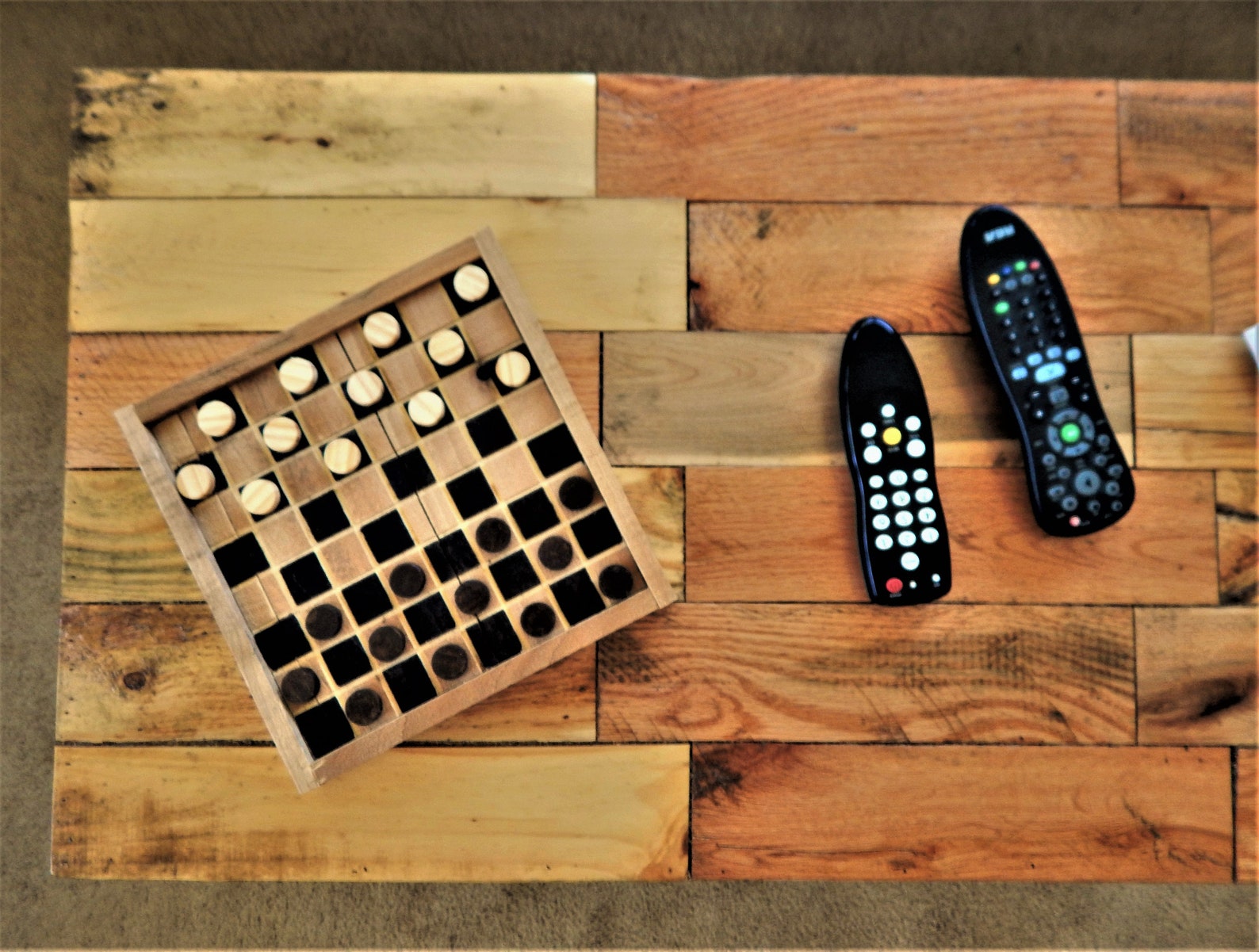 Rustic Reclaimed Wooden Coffee Table Checker Board Tray - Etsy