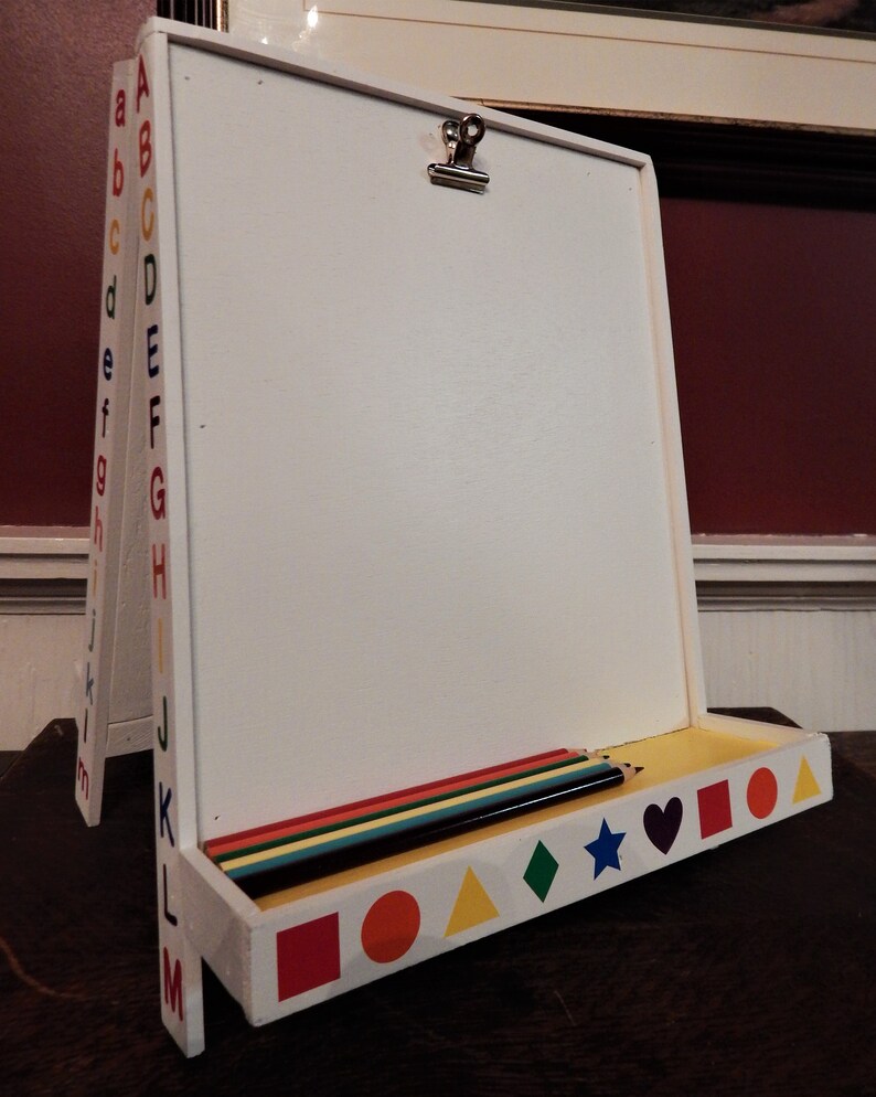 Colorful Wooden Chalkboard and Clipboard Tabletop Easel - Etsy