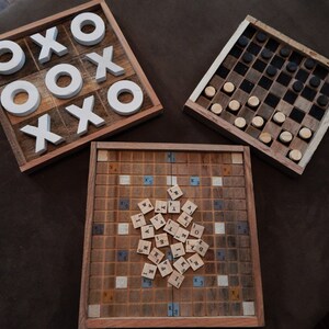 Rustic Reclaimed Wooden Coffee Table Checker Board Tray | Etsy