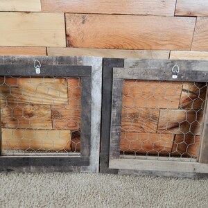 Multi Photo Rustic Wooden Chicken Wire Double Picture Frame - Etsy