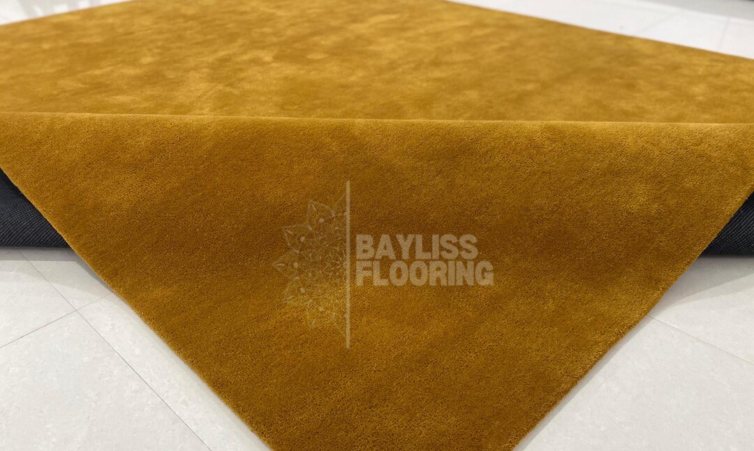 Hand Tufted Solid Gold Area Rug Made in 100 % New Zeland Wool Which ...