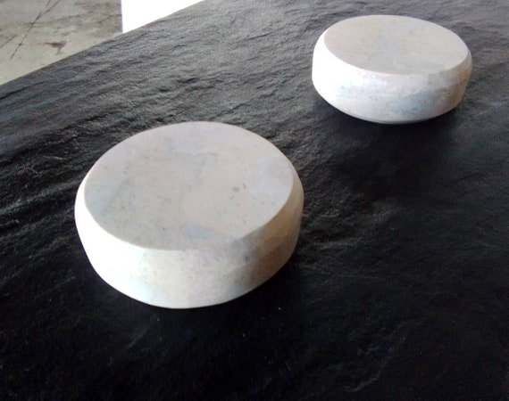 Set of 2 marble base2x2x0.8 beige marble | Etsy