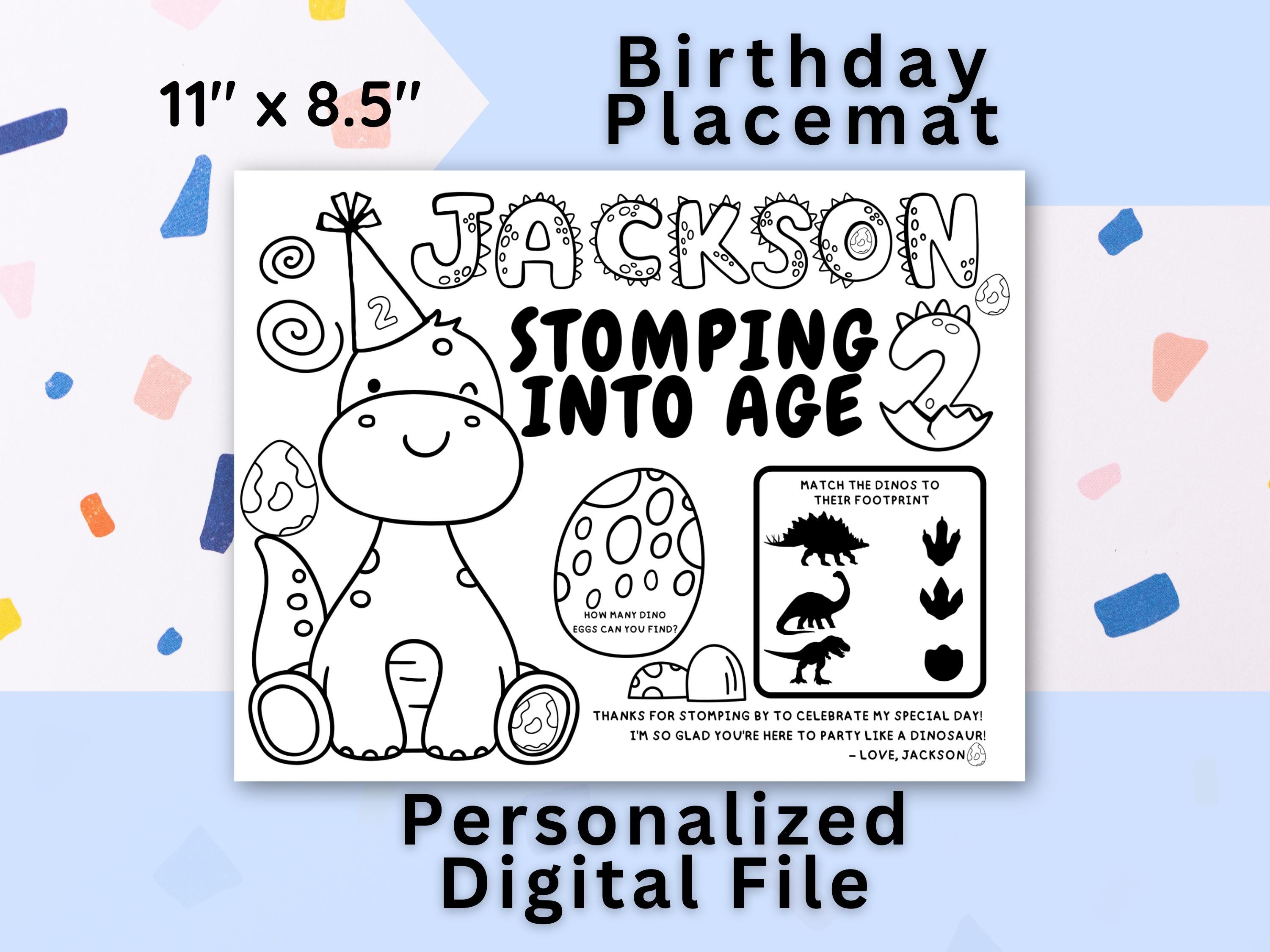 Personalized Dinosaur Birthday Printable | Custom Name & Age Party Page ...