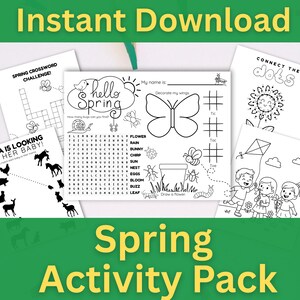 Spring Activity Pack for Kids | Printable Games & Coloring (PDF) - Etsy