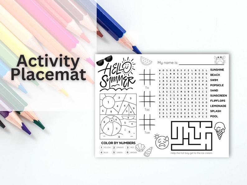 Summer Activity Pack for Kids | Printable Games & Coloring (PDF) - Etsy