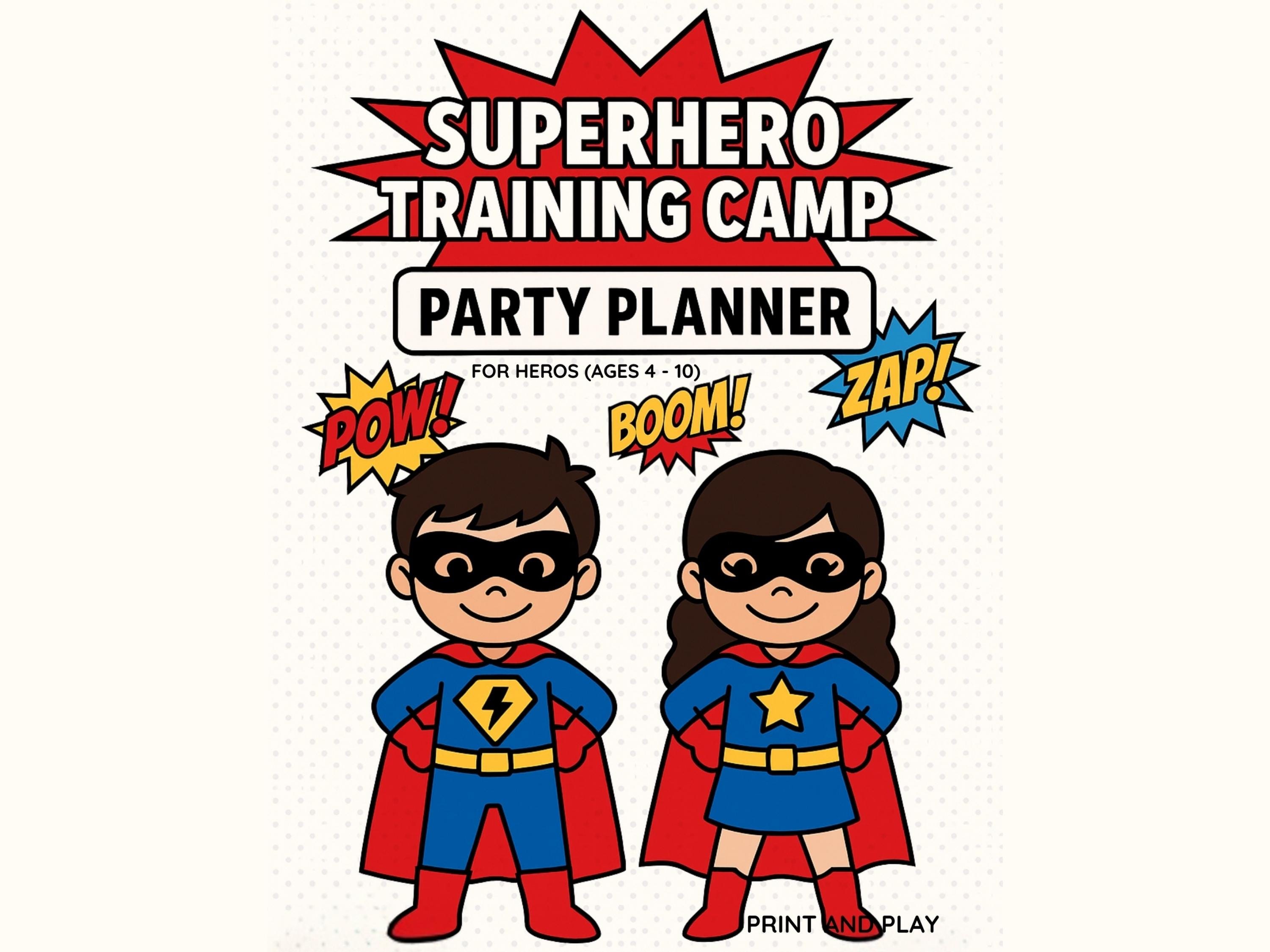 Superhero Training Camp Printable Party Planner | Birthday Games, Decor ...