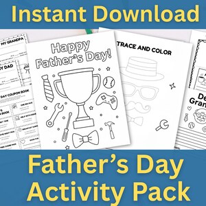 Father’s Day Activity Pack for Kids | All About Dad & Grandpa, Coloring ...