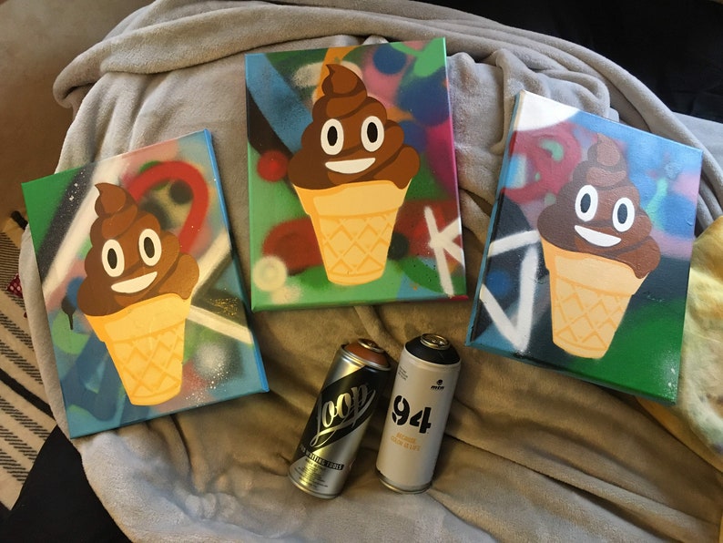 Poop Emoji Ice Cream Stencil Spray Painting - Etsy