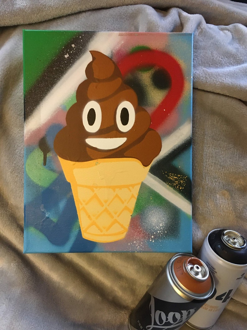 Poop Emoji Ice Cream Stencil Spray Painting - Etsy