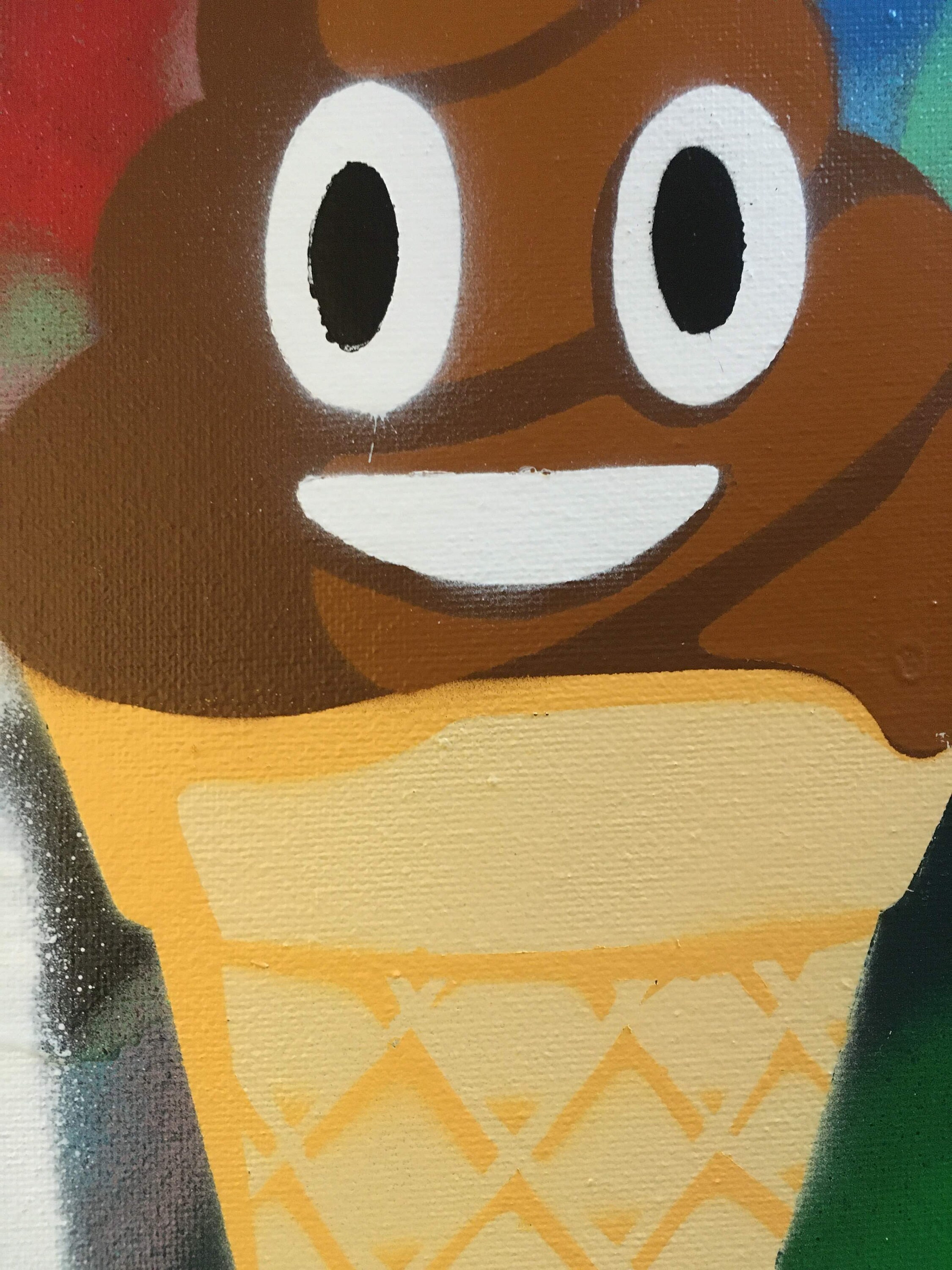 Poop Emoji Ice Cream - Stencil Spray Painting - Etsy