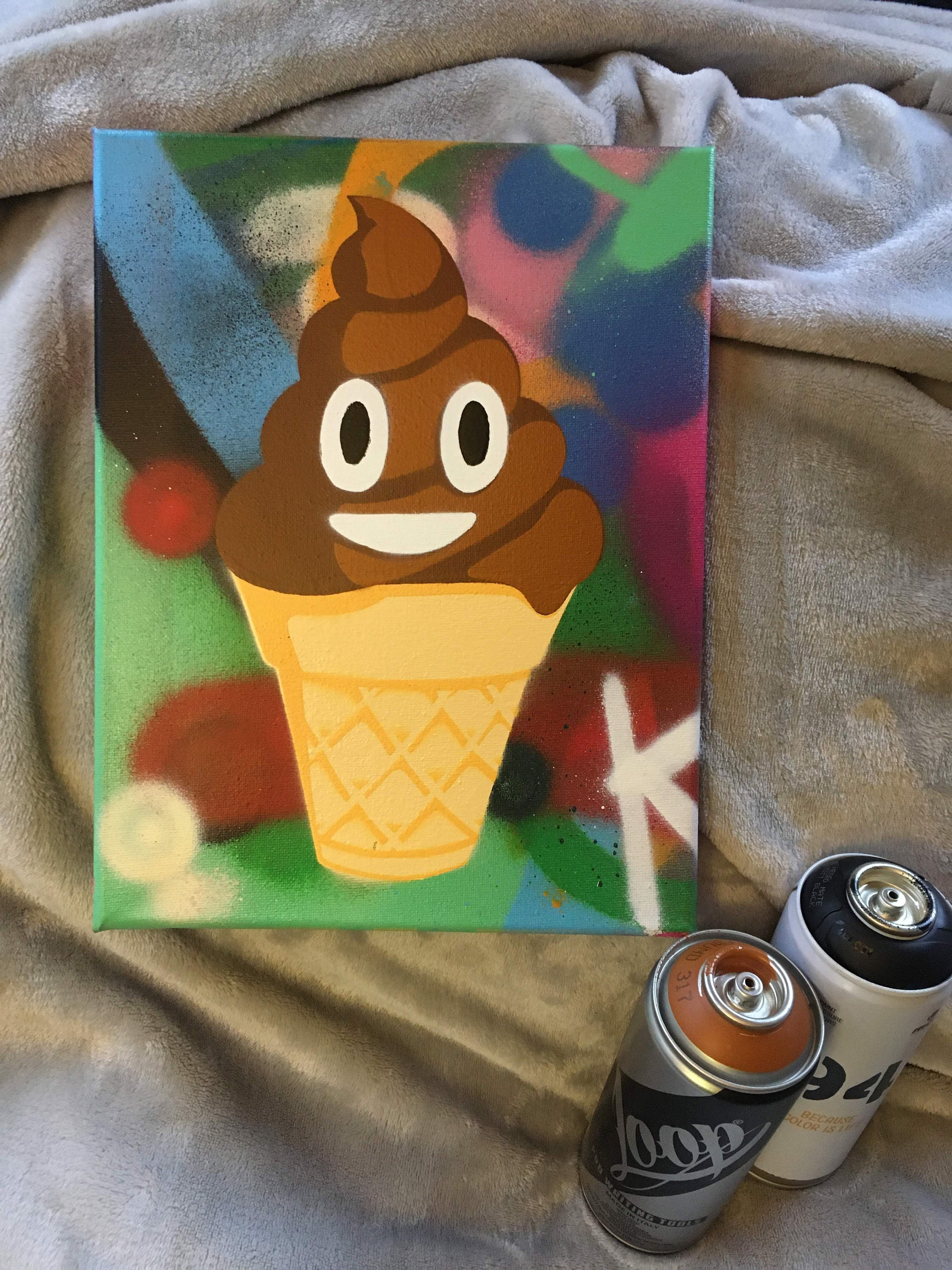Poop Emoji Ice Cream Stencil Spray Painting - Etsy UK