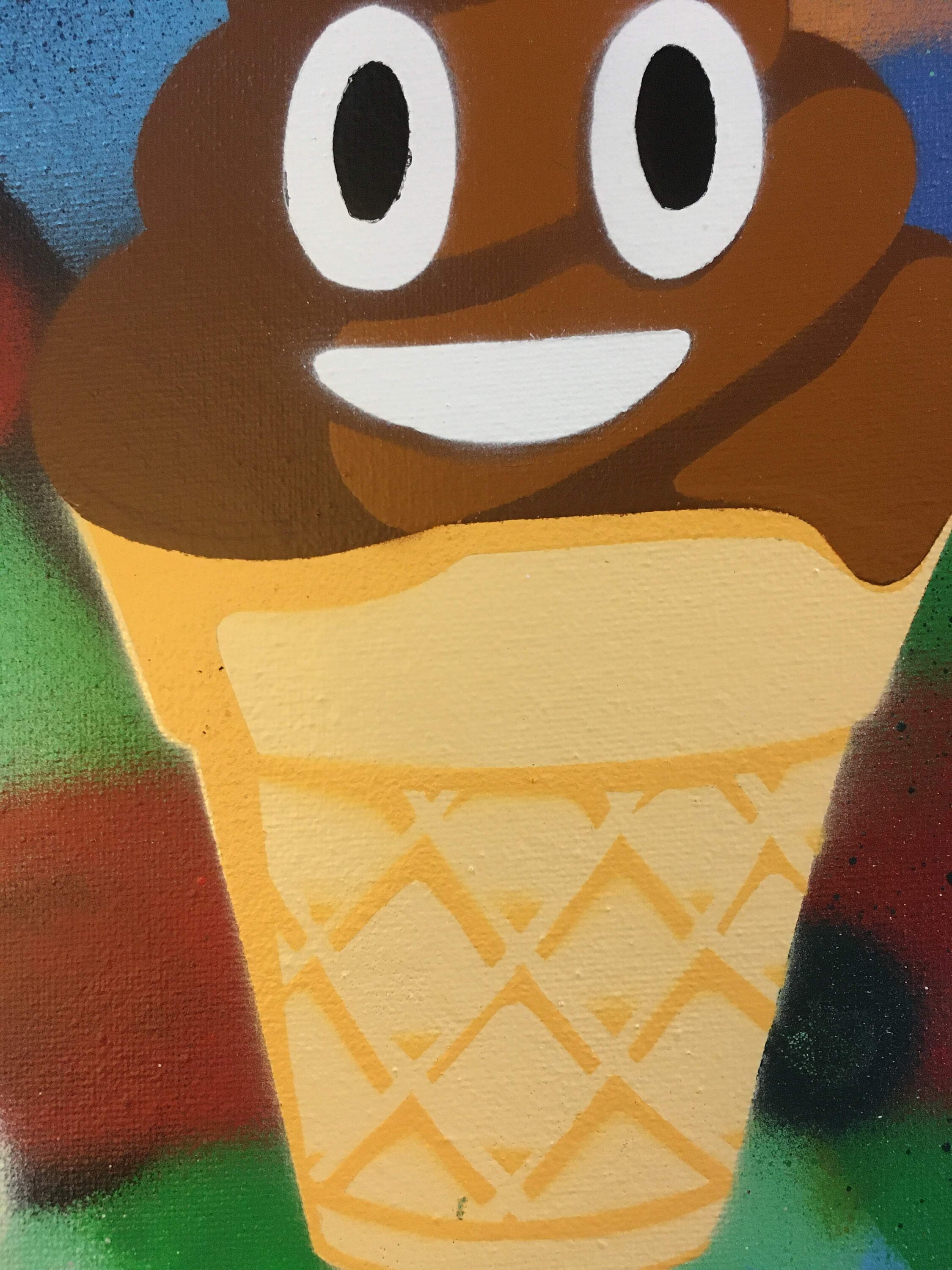 Poop Emoji Ice Cream - Stencil Spray Painting - Etsy