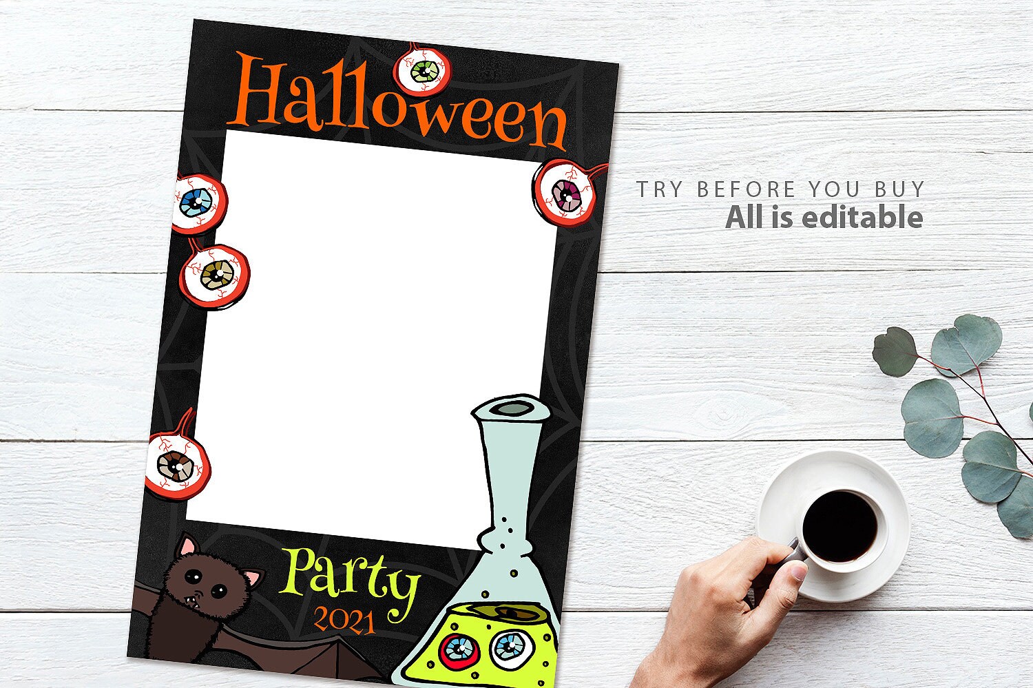 Printable Halloween Photo Booth Frame Halloween Party Frame - Etsy
