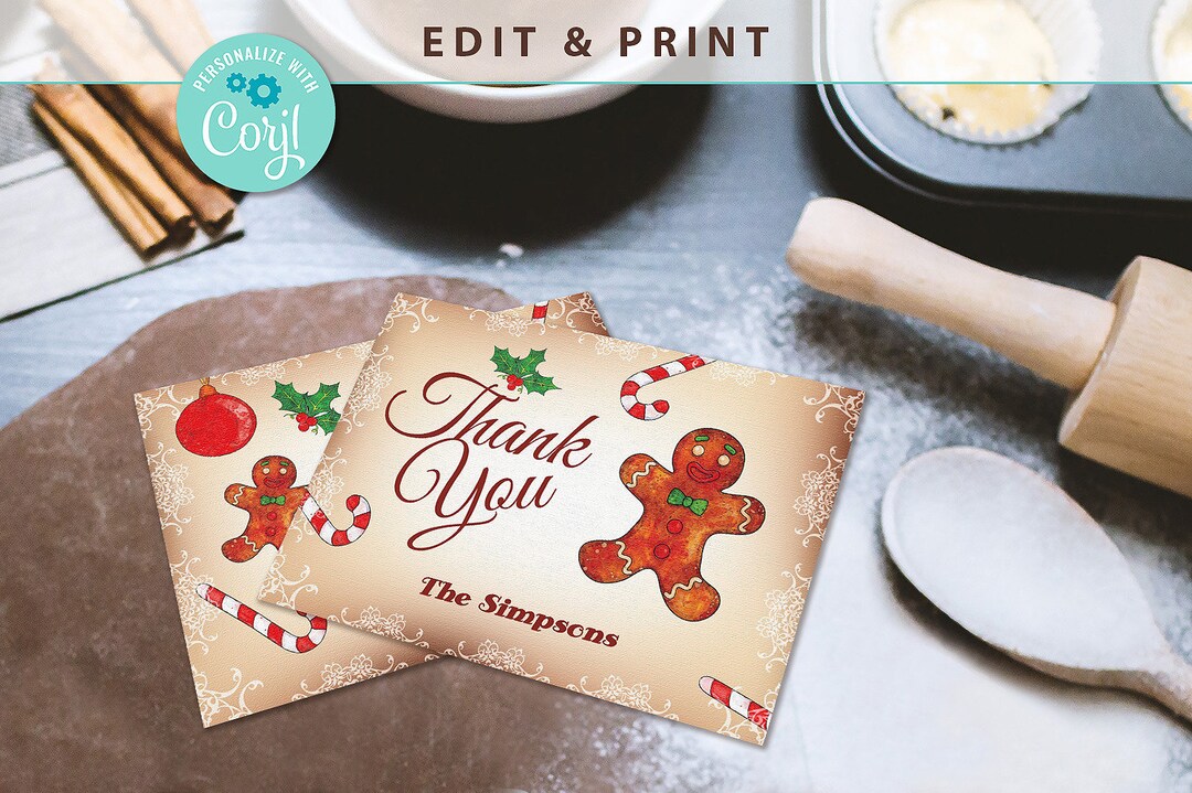 Gingerbread Man Recipe Card, Cooking Recipe Template, Printable Recipe ...