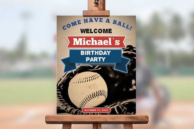 Editable Baseball Invitation Baseball Birthday Welcome Sign - Etsy