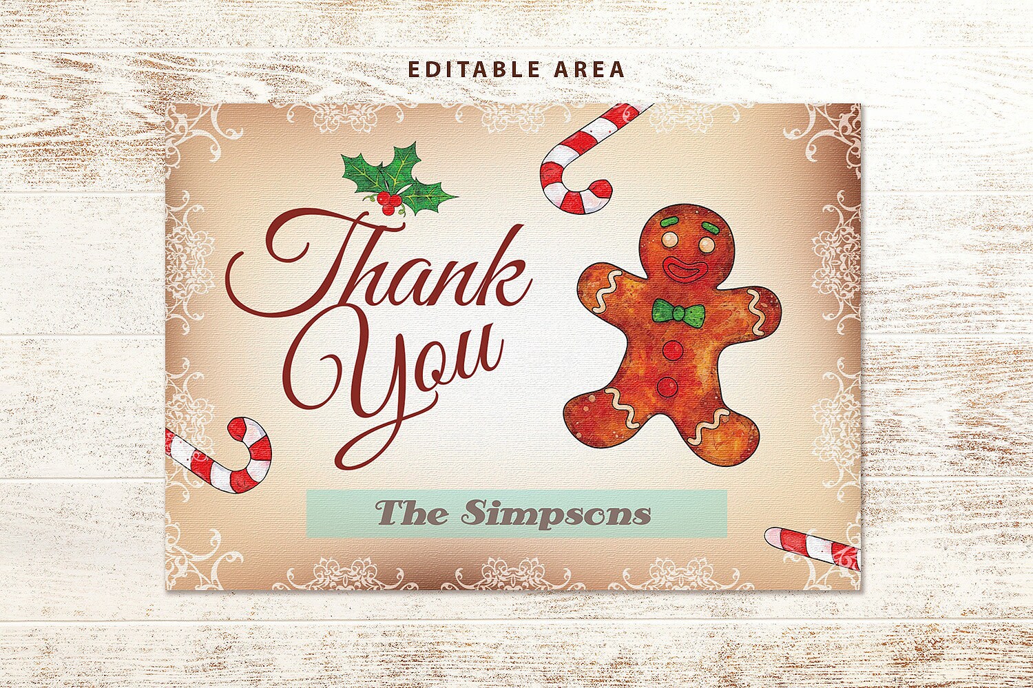Gingerbread Man Recipe Card, Cooking Recipe Template, Printable Recipe ...
